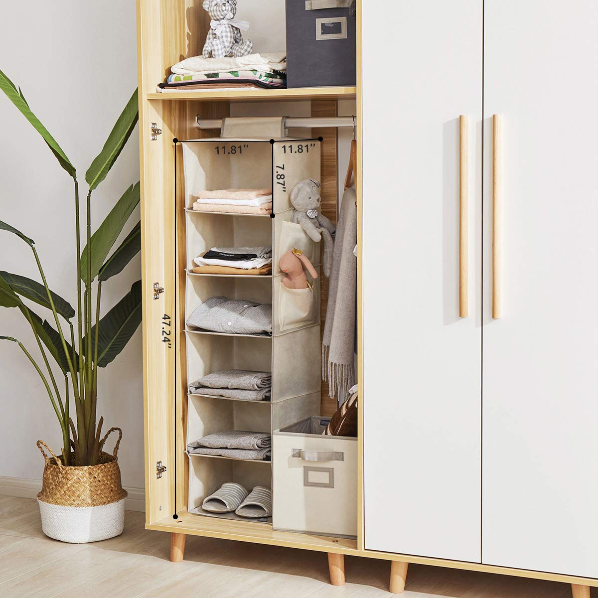 Wholesale Hot Selling 6-Shelf Closet Hanging Storage Shelves