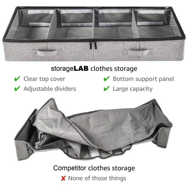4 Handles Under Bed Clothing Storage