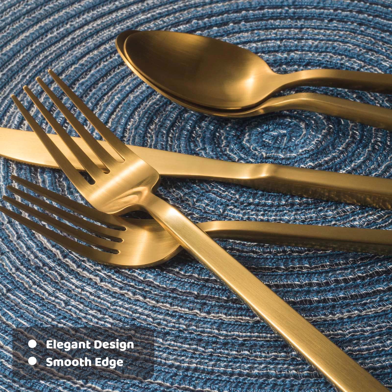 20-Piece Cube Golden Stainless Steel Flatware Set